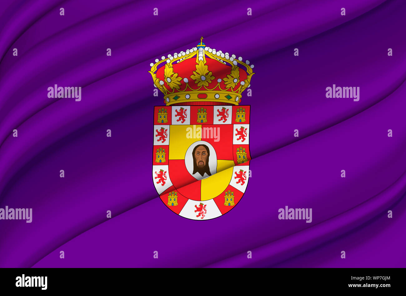 Jaen waving flag illustration. Regions and cities of Spain. Perfect for ...