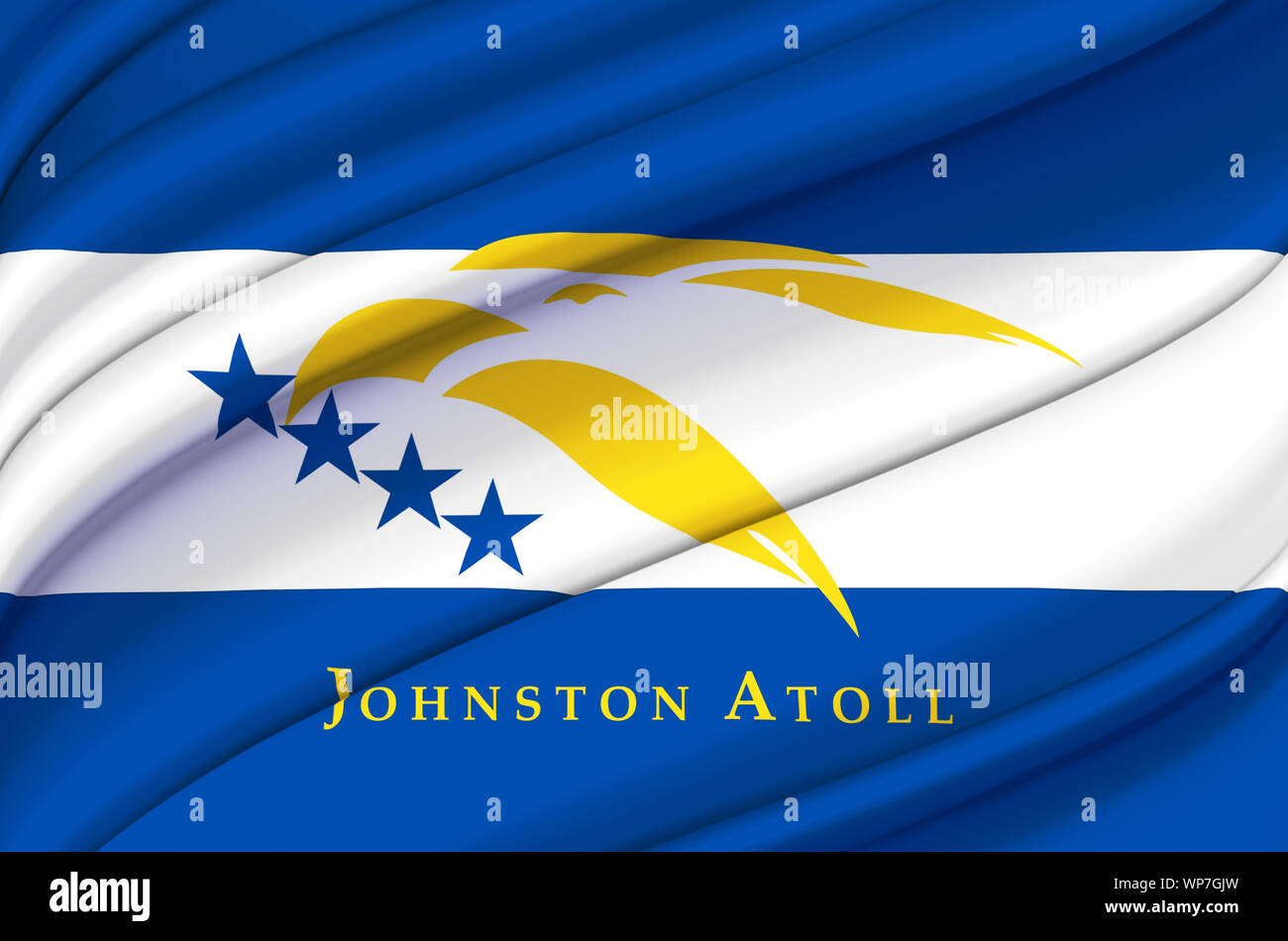 Johnston Atoll waving flag illustration. Regions and Cities of the ...