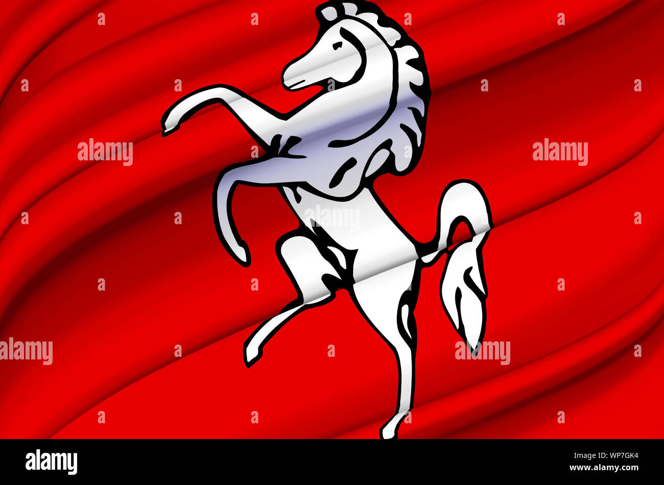 Kent waving flag illustration. Regions of England and United Kingdom ...