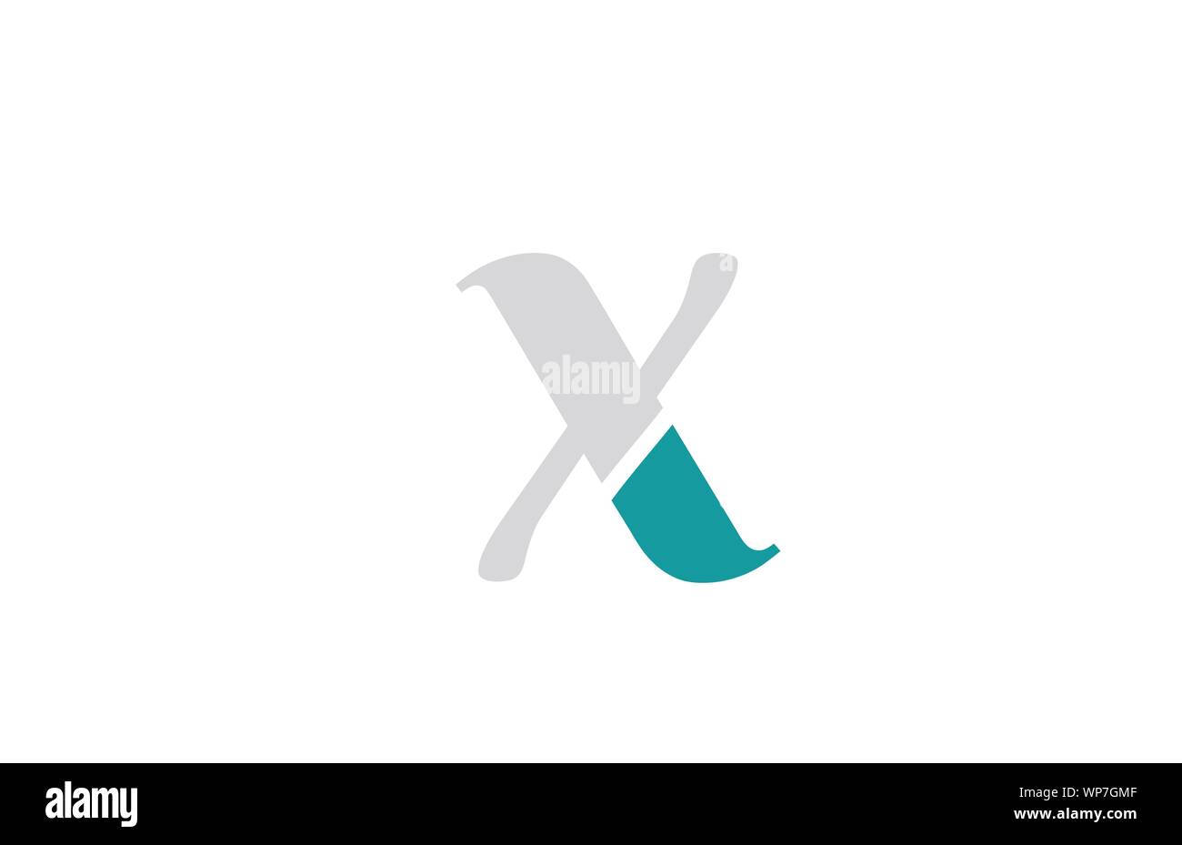 x alphabet letter logo design suitable for a company or business. Green ...