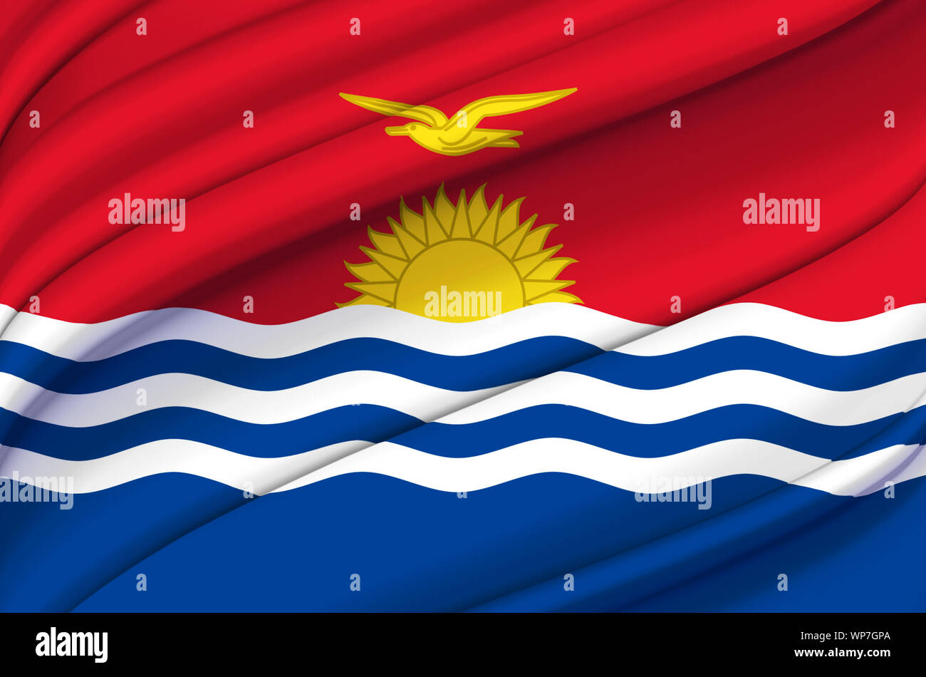 Kiribati waving flag illustration. Countries of Australia and Oceania ...