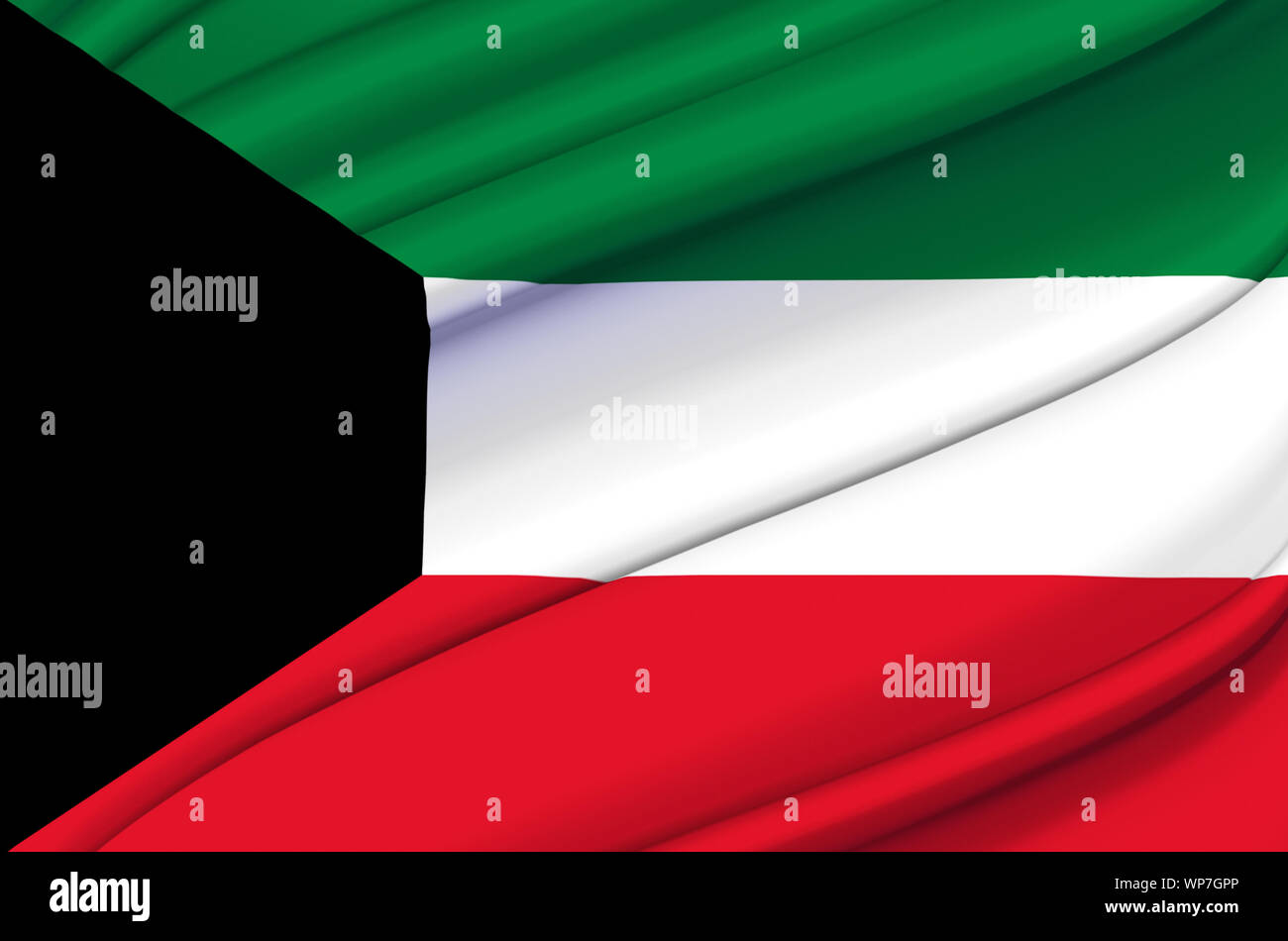 Kuwait waving flag illustration. Countries of Asia. Perfect for ...