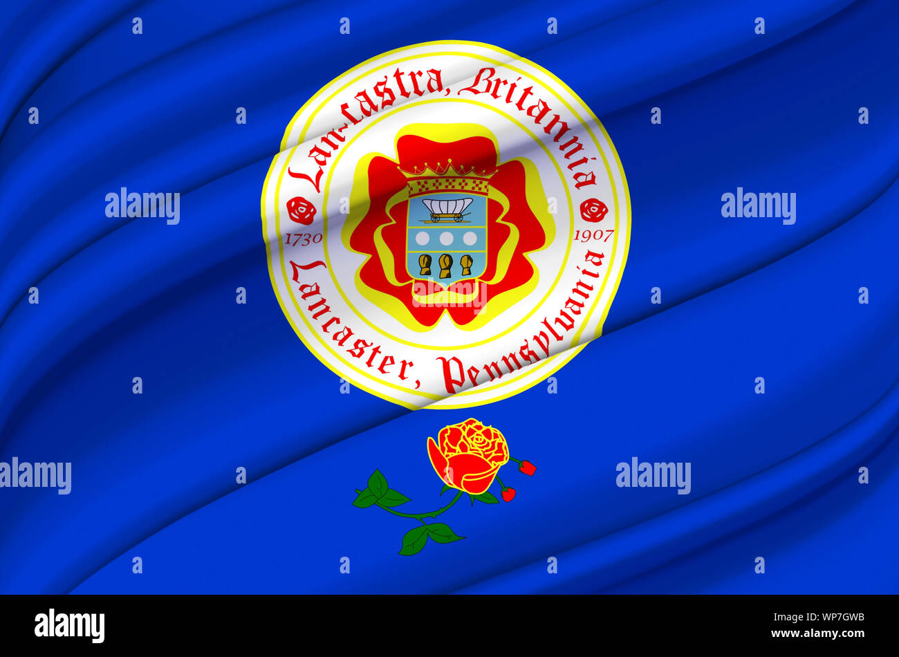 Lancaster Pennsylvania waving flag illustration. Regions and Cities of ...