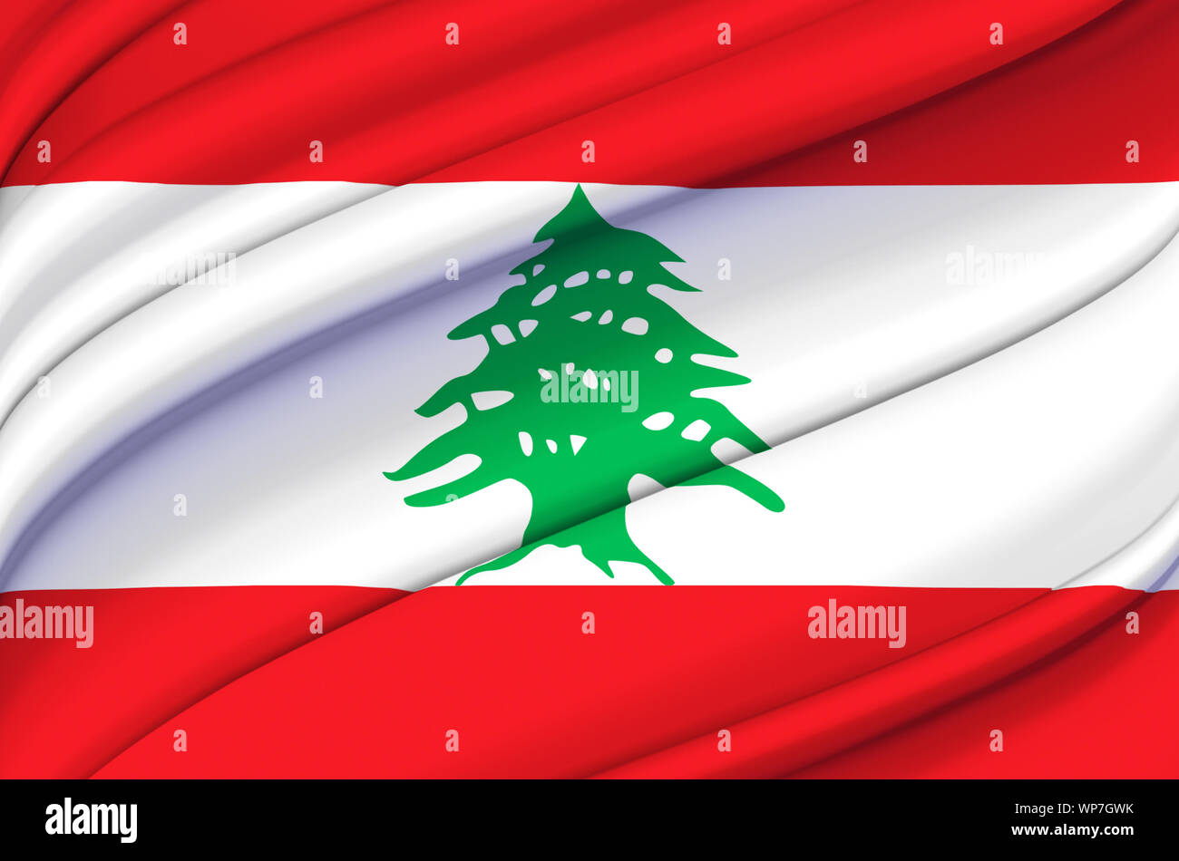 Lebanon waving flag illustration. Countries of Asia. Perfect for ...