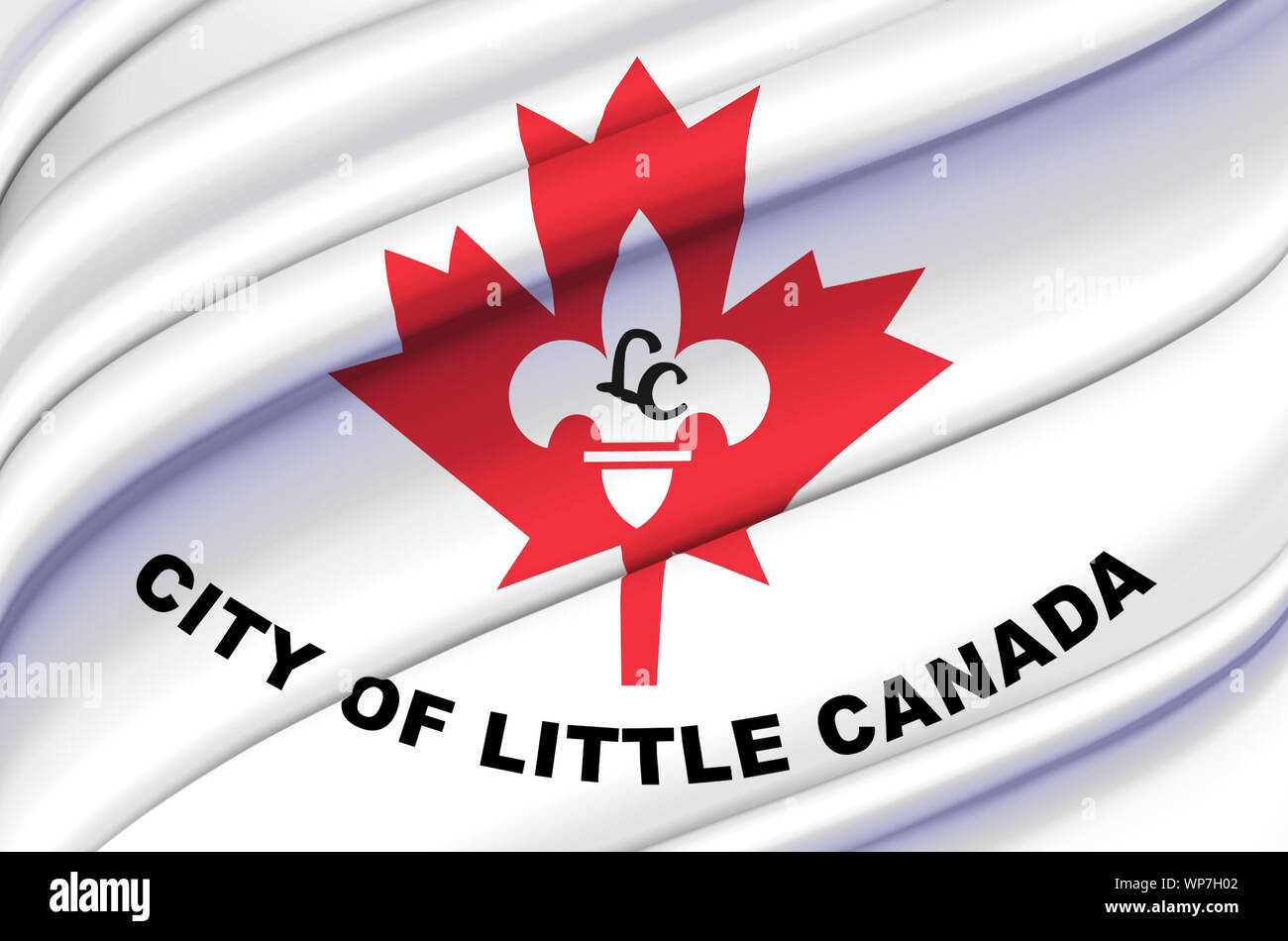 Little Canada Minnesota waving flag illustration. Regions and Cities of ...