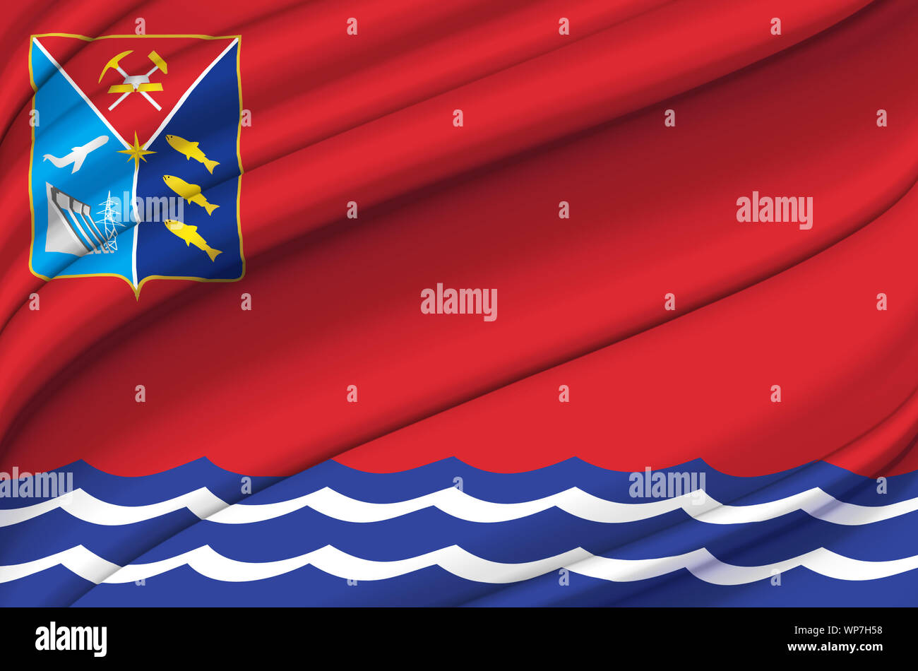 Magadan waving flag illustration. Regions of Russia. Perfect for ...