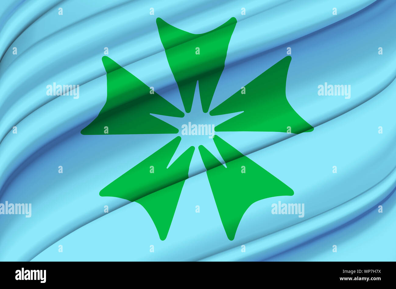 Memuro waving flag illustration. Regions of Japan. Perfect for ...