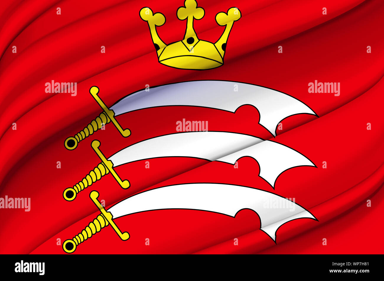 Middlesex waving flag illustration. Regions of England and United ...