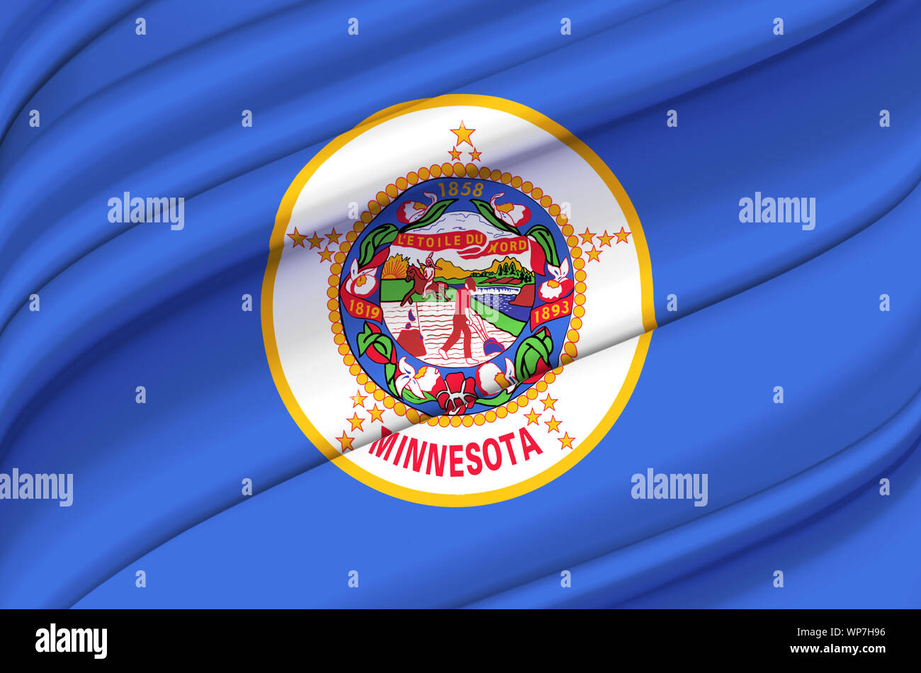 Minnesota waving flag illustration. US states. Perfect for background ...