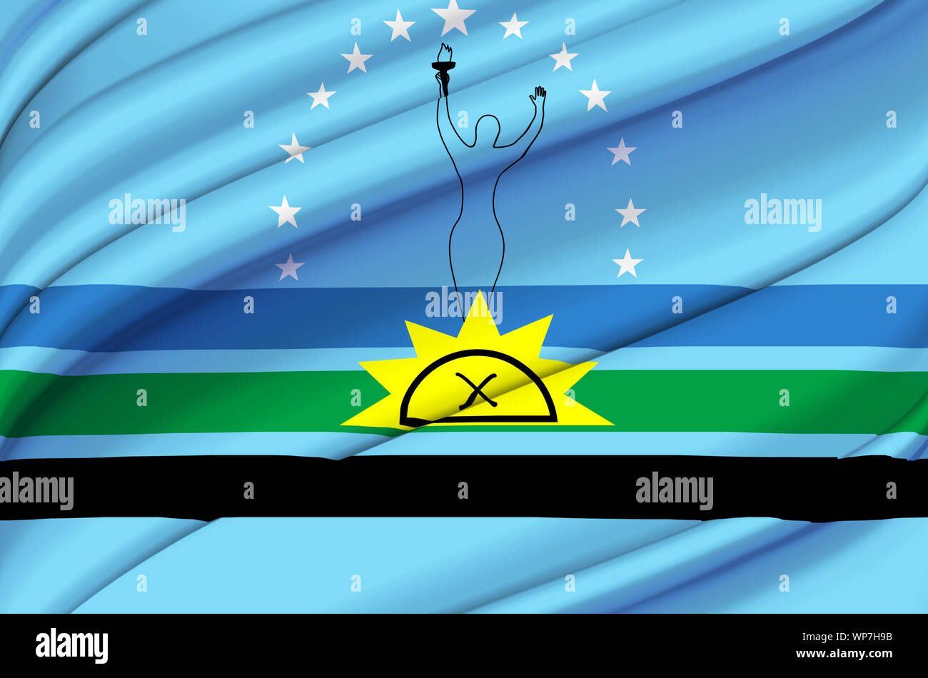 Monagas waving flag illustration. Regions of Venezuela. Perfect for ...