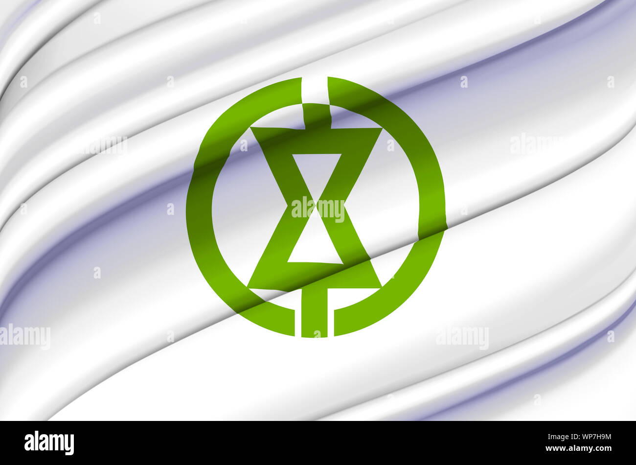 Monbetsu waving flag illustration. Regions of Japan. Perfect for ...