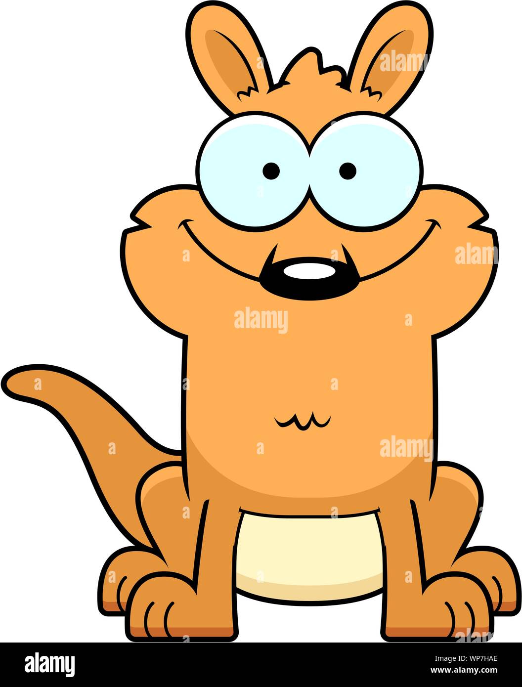 A cartoon illustration of a little kangaroo smiling Stock Vector Image ...