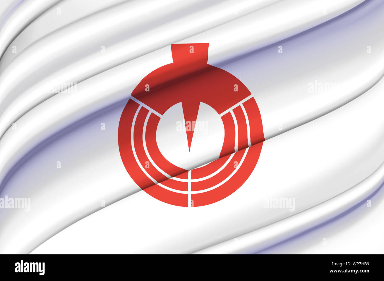 Nanporo waving flag illustration. Regions of Japan. Perfect for ...