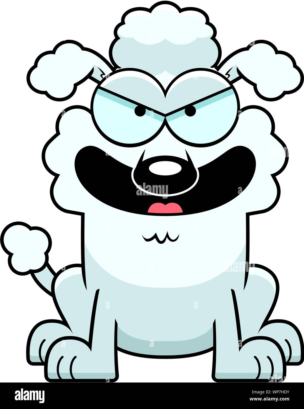 A cartoon illustration of a sinister looking little poodle Stock Vector ...