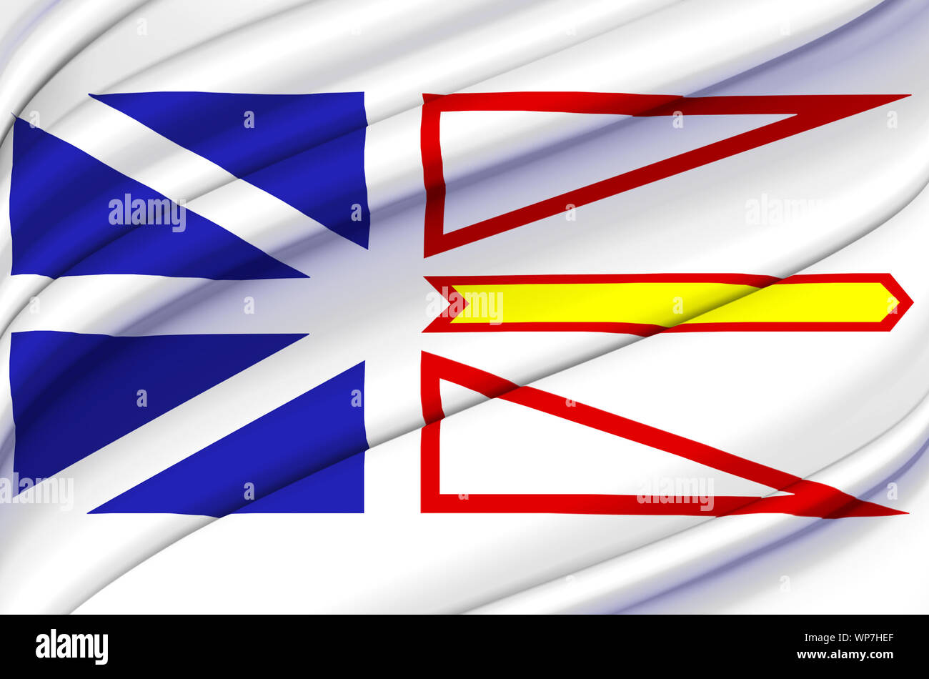 Newfoundland And Labrador waving flag illustration. States, cities and ...