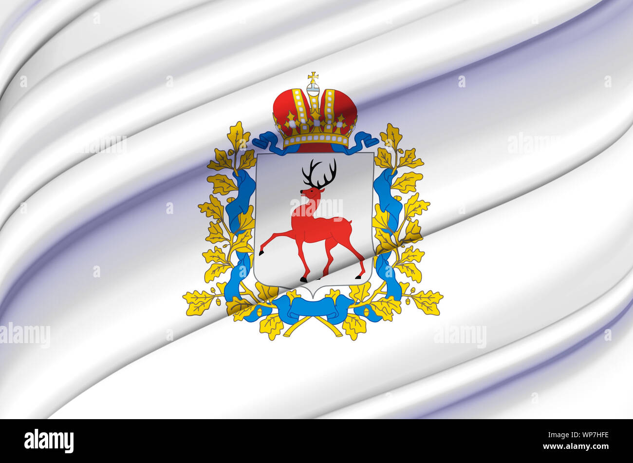 Nizhny Novgorod Region waving flag illustration. Regions of Russia ...