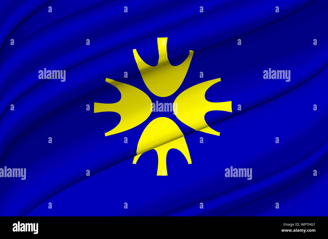 Niikappu waving flag illustration. Regions of Japan. Perfect for ...