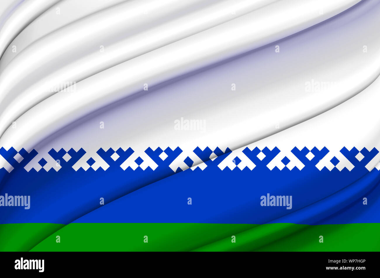 Nenets Autonomous District waving flag illustration. Regions of Russia ...