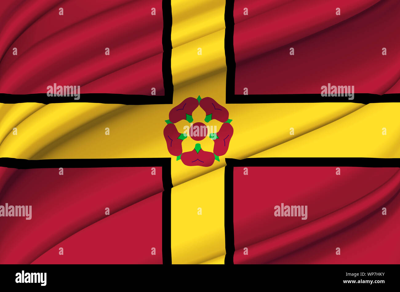 Northamptonshire waving flag illustration. Regions of England and ...