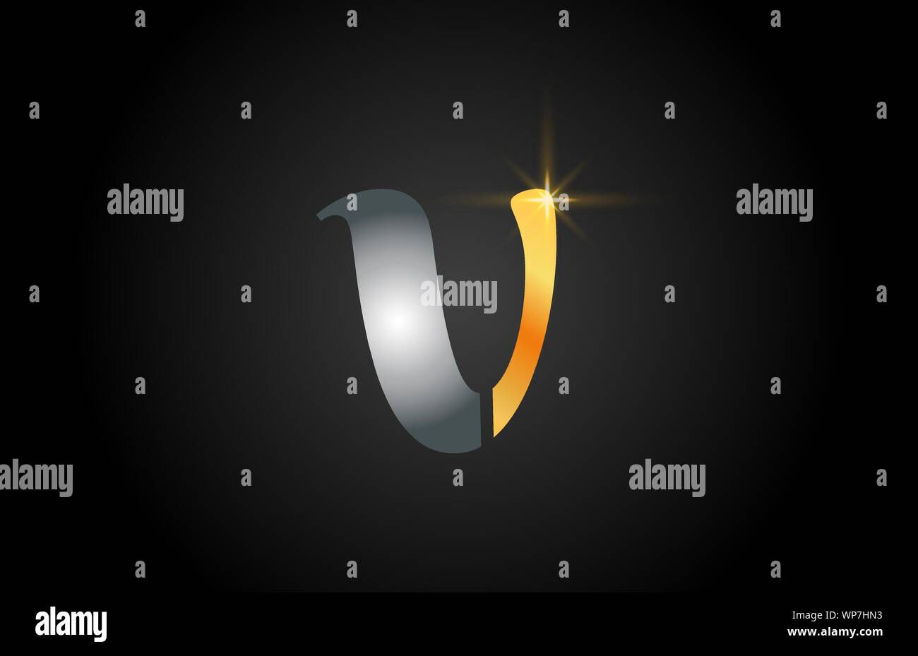 v gold alphabet letter logo design suitable for a company or business ...