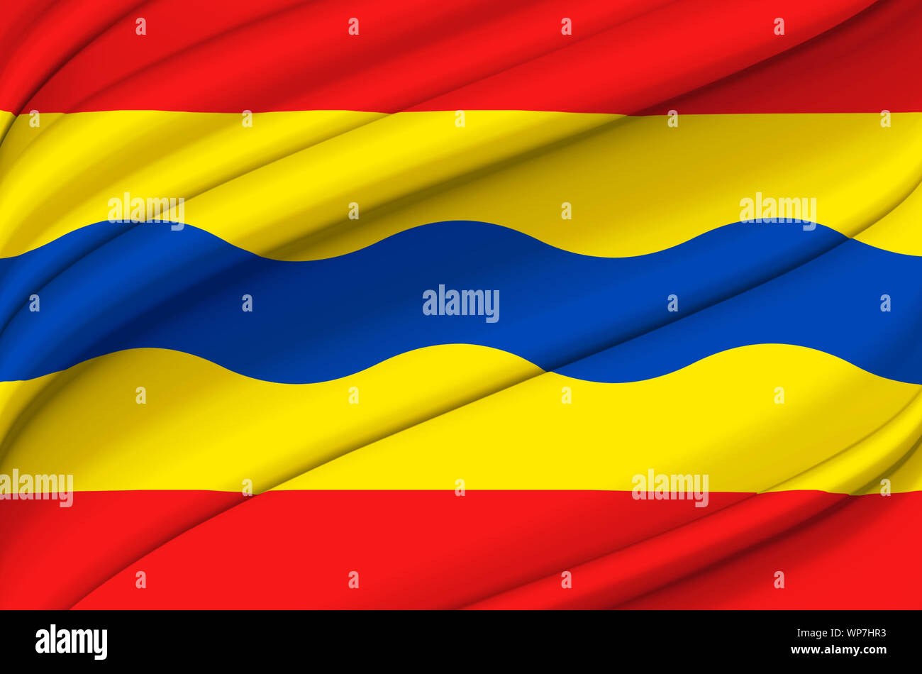 Overijssel waving flag illustration. Regions of the Netherlands ...
