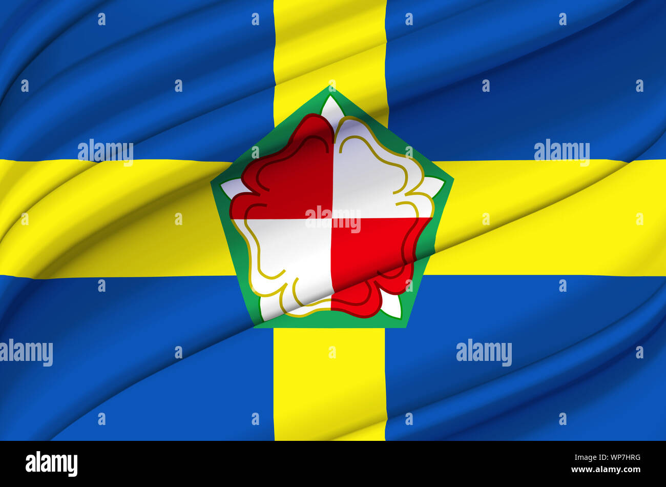 Pembrokeshire waving flag illustration. Regions of England and United ...
