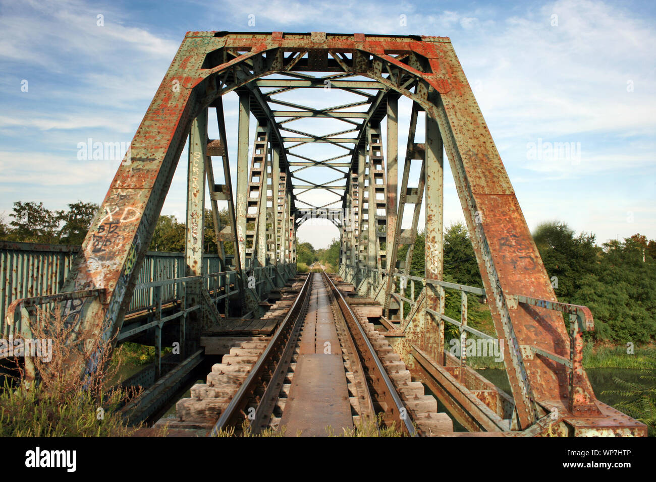 Old railway bridge over the river Begej, Zrenjanin, Serbia Stock Photo ...