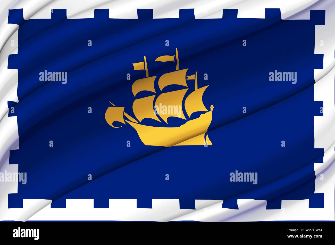 Quebec City waving flag illustration. States, cities and Regions of ...