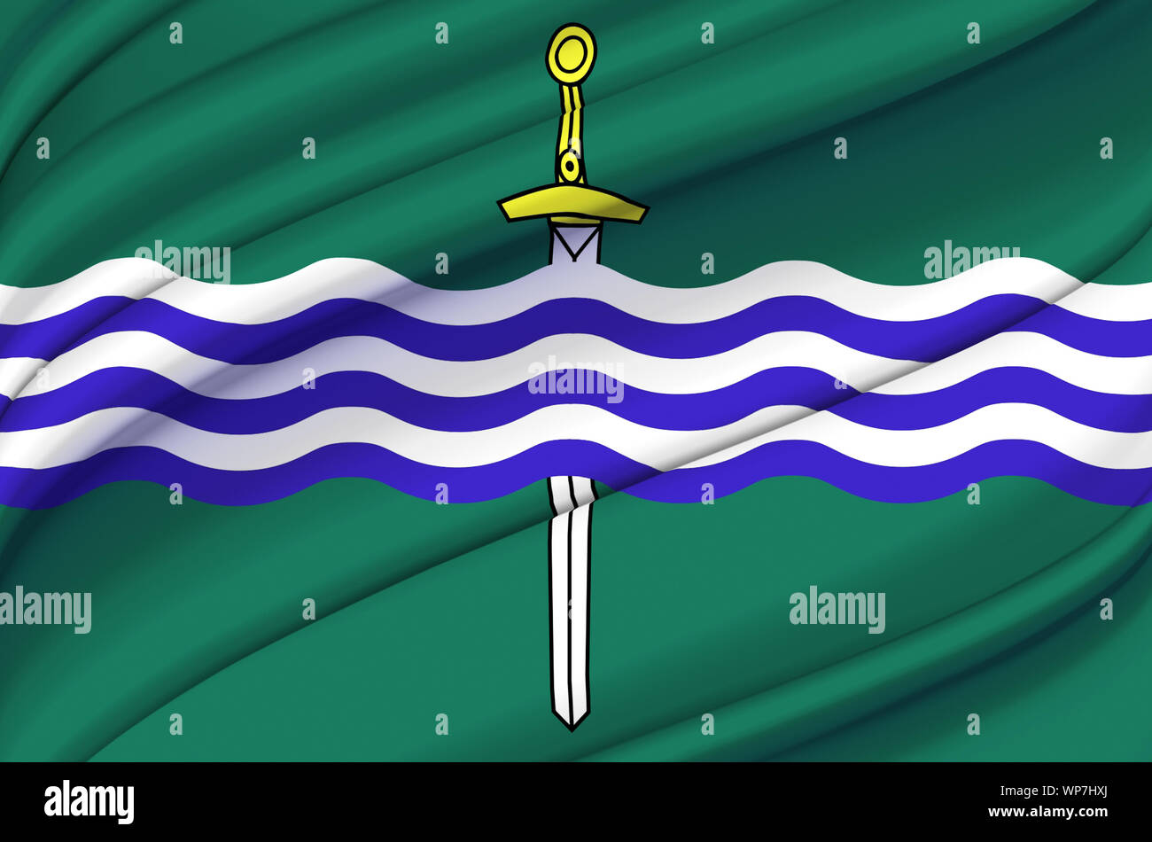 Peterborough Ontario waving flag illustration. States, cities and ...