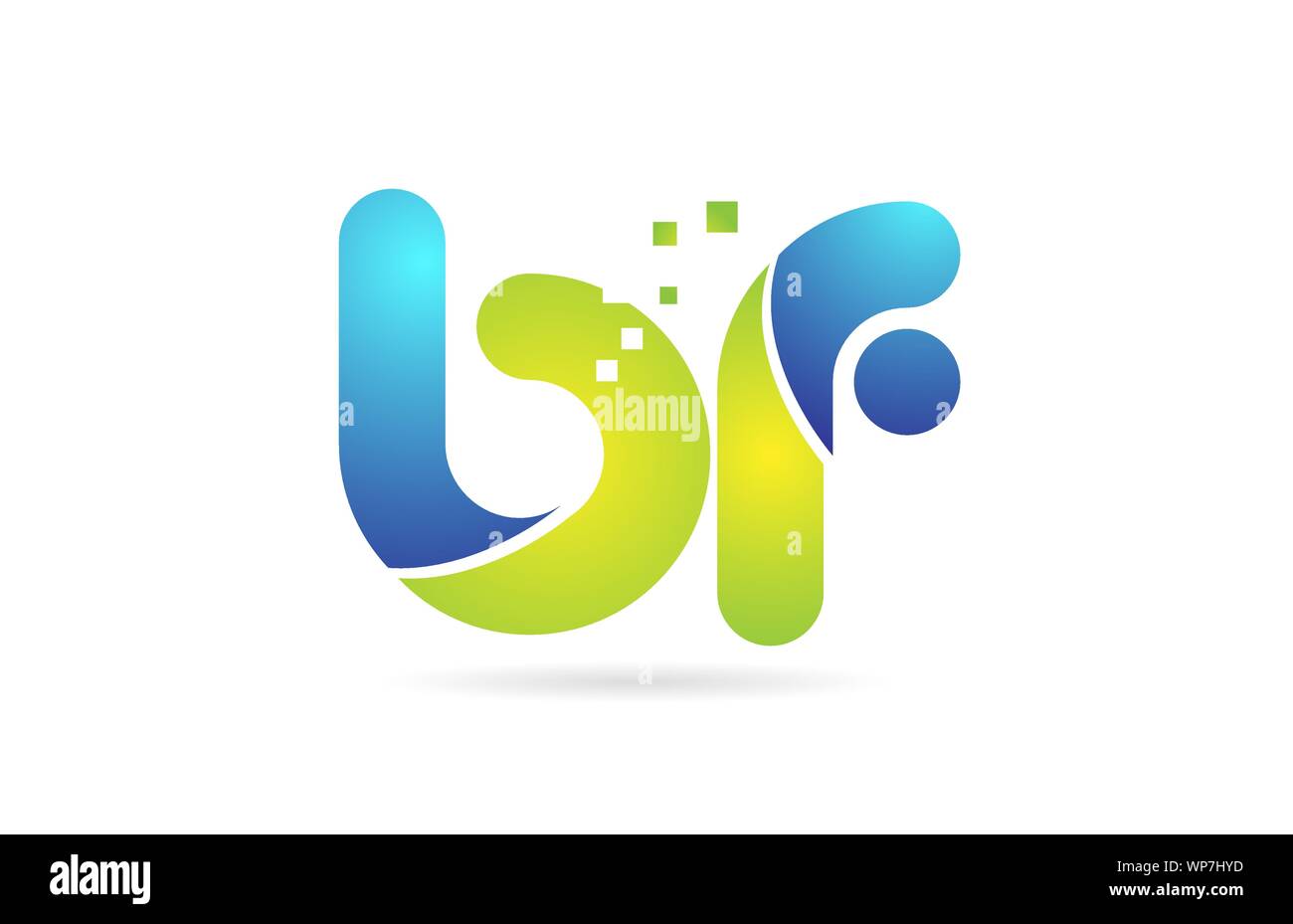 bf b f blue green alphabet combination letter logo design suitable for ...