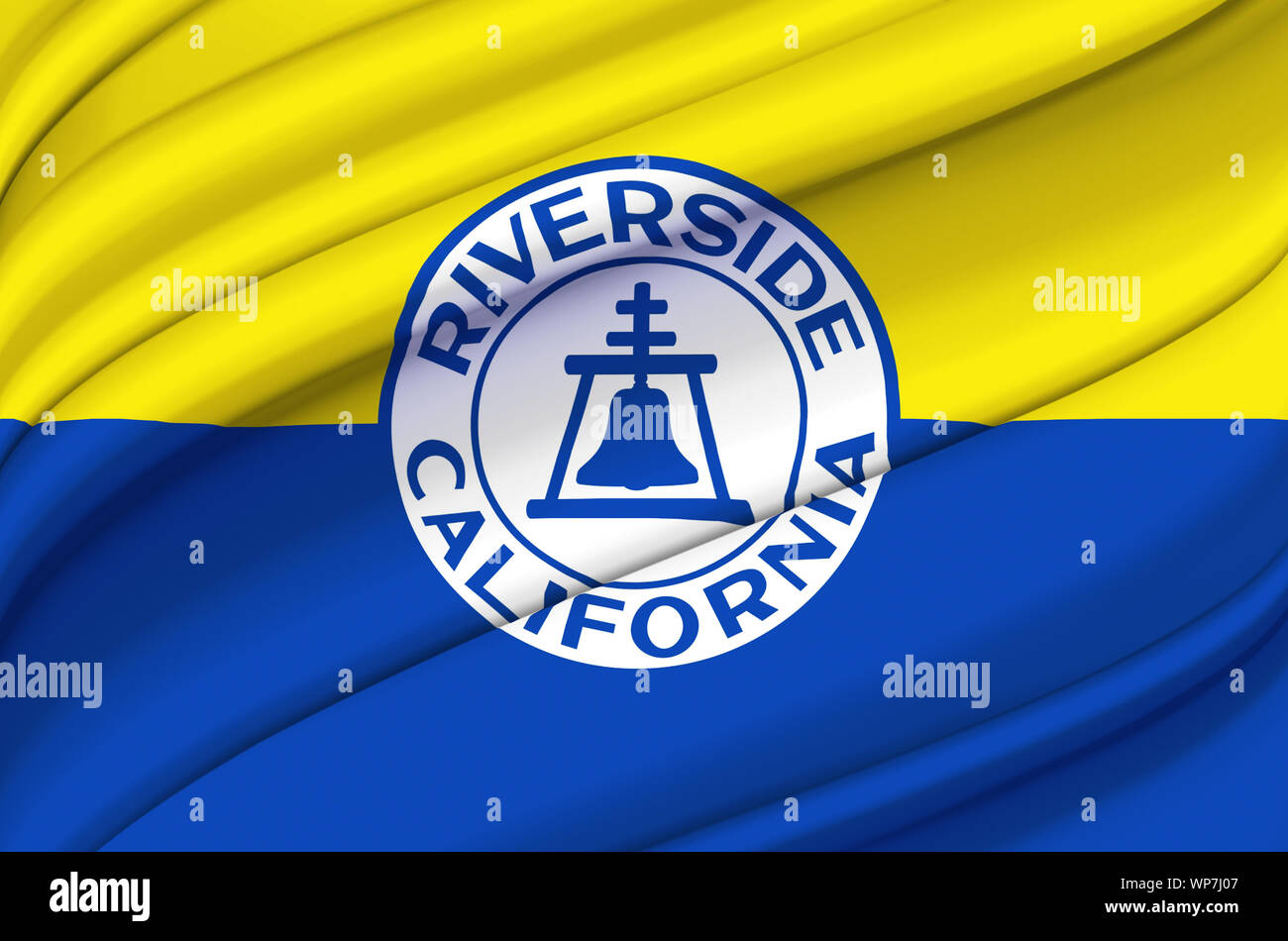 Riverside California waving flag illustration. Regions and Cities of ...