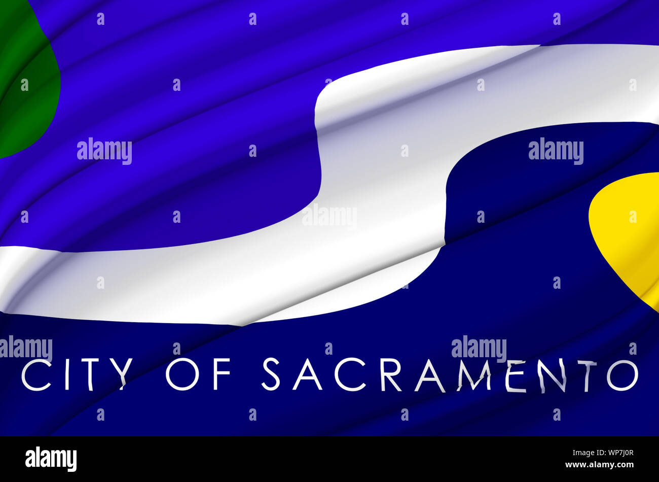 Sacramento waving flag illustration. Regions and Cities of the United ...