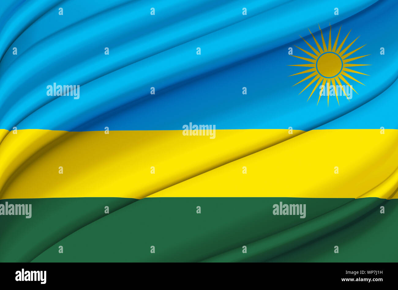 Rwanda waving flag illustration. Countries of Africa. Perfect for ...