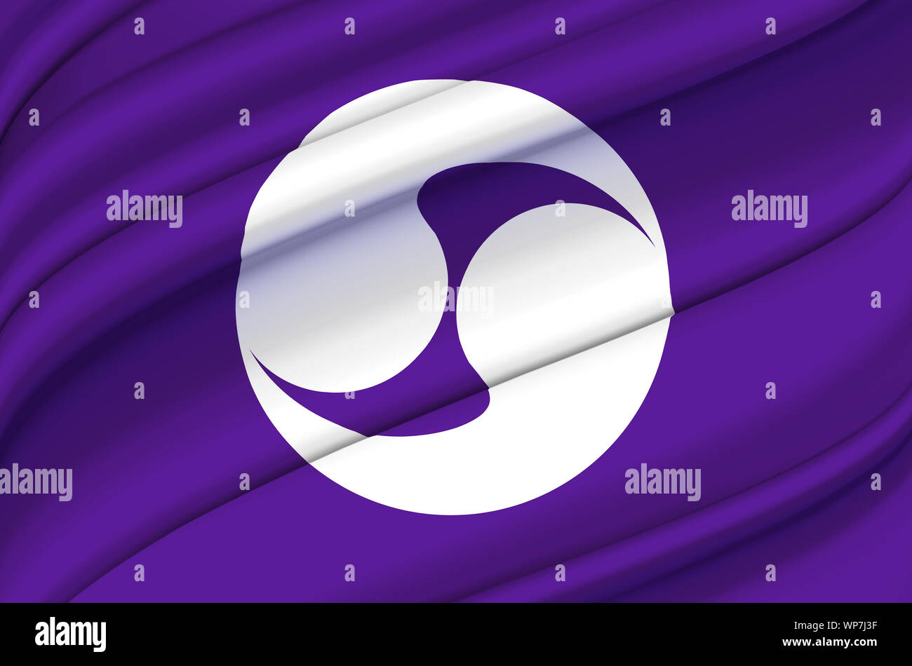 Samani waving flag illustration. Regions of Japan. Perfect for ...