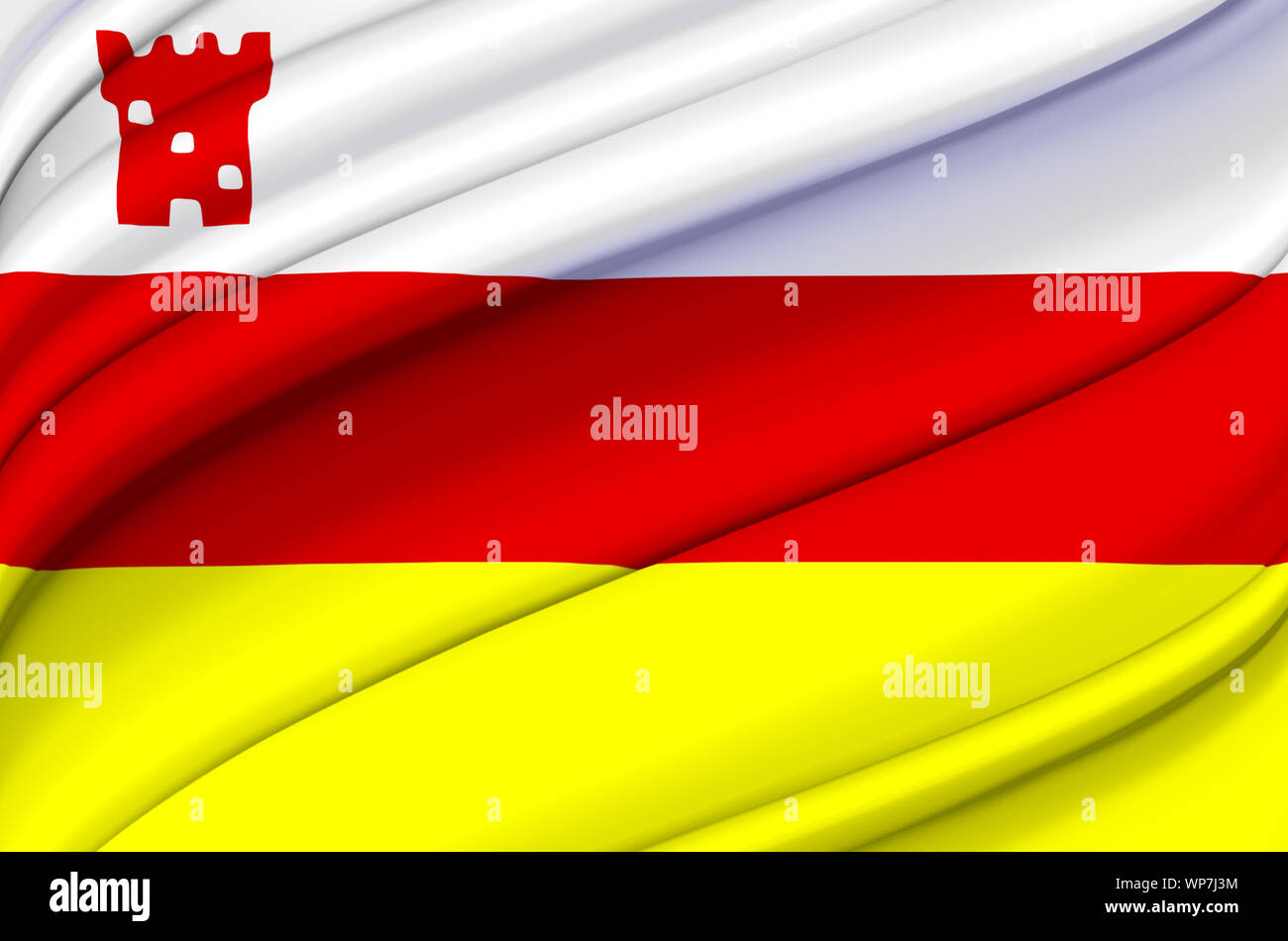 Santa Barbara California waving flag illustration. Regions and Cities ...