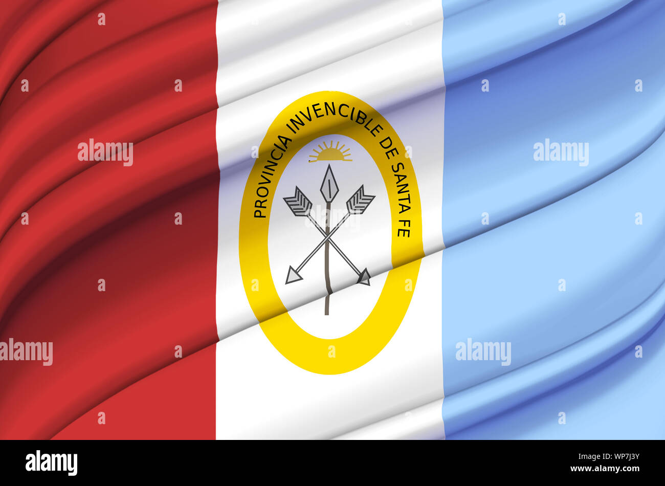 Santa Fe waving flag illustration. Regions of Argentina. Perfect for ...