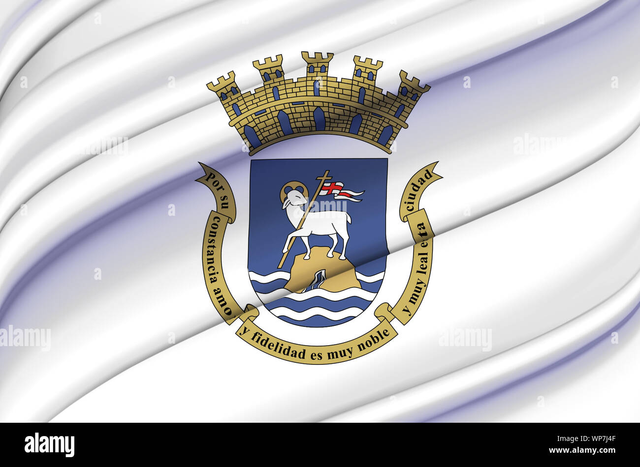 San Juan waving flag illustration. Regions and Cities of the United ...