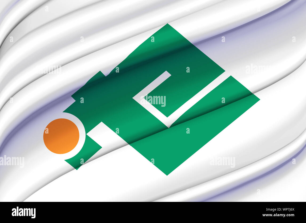 Setana waving flag illustration. Regions of Japan. Perfect for ...