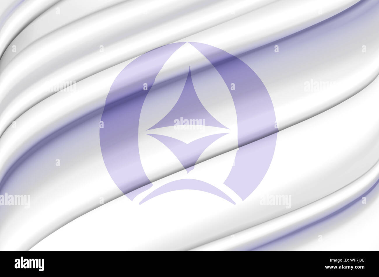 Shibetsu Town waving flag illustration. Regions of Japan. Perfect for ...