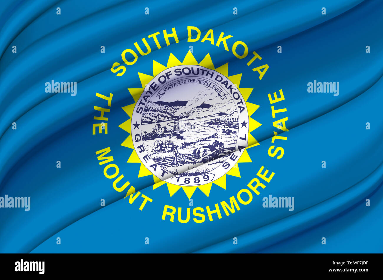 South Dakota waving flag illustration. US states. Perfect for ...