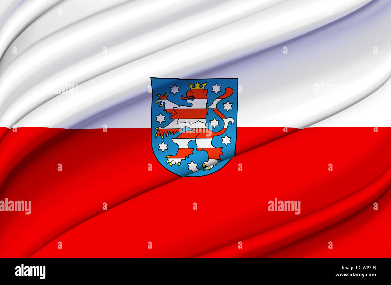 Thuringia waving flag illustration. Federal state of Germany. Perfect ...
