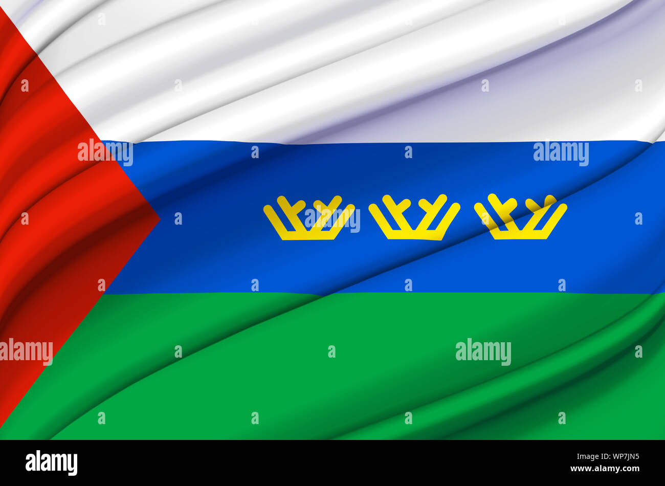 Tyumen waving flag illustration. Regions of Russia. Perfect for ...