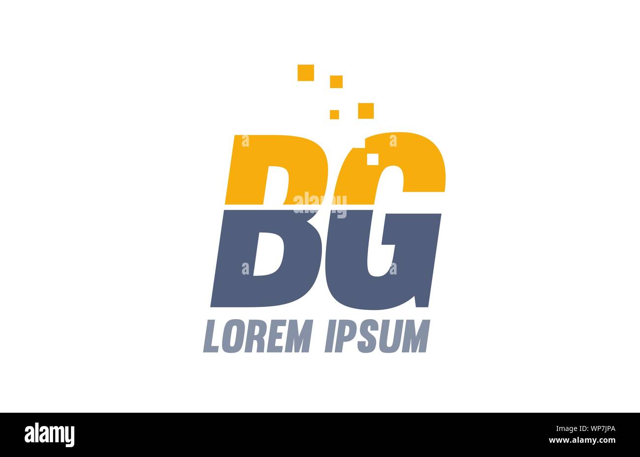 yellow blue BG B G alphabet letter logo icon design suitable for a ...