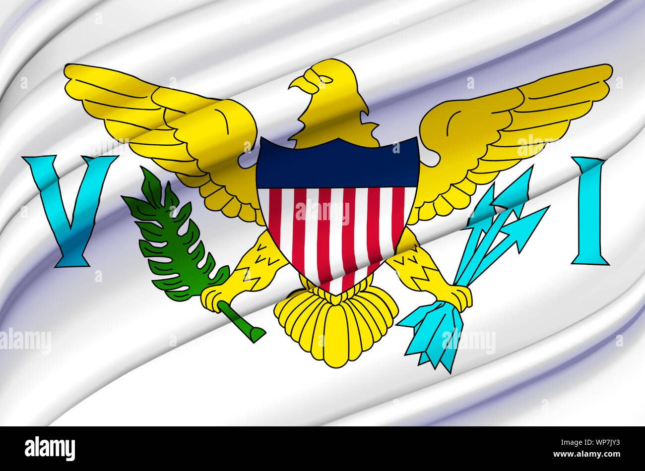 Virgin Islands waving flag illustration. Countries of North and Central ...