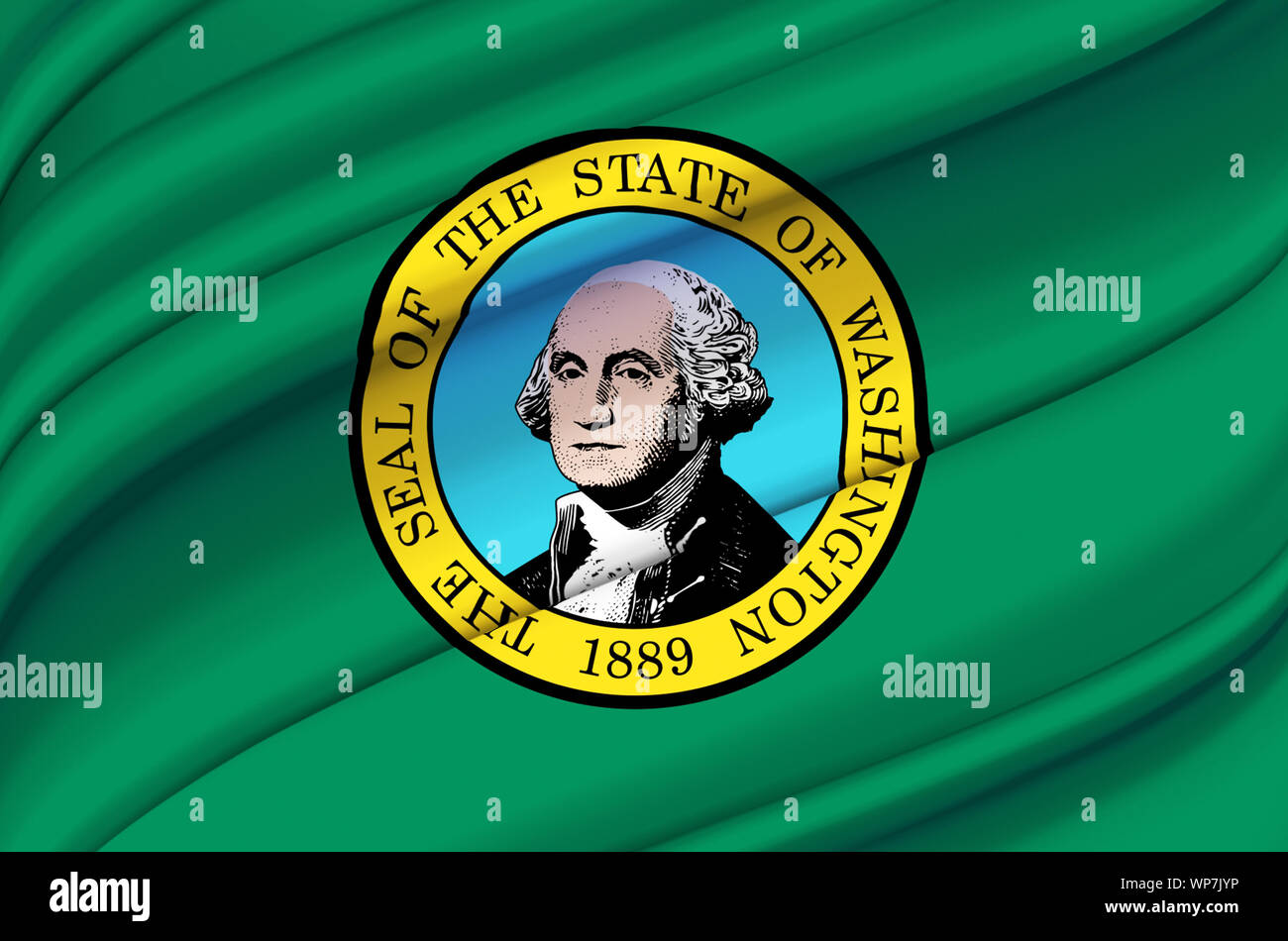 Washington waving flag illustration. US states. Perfect for background ...