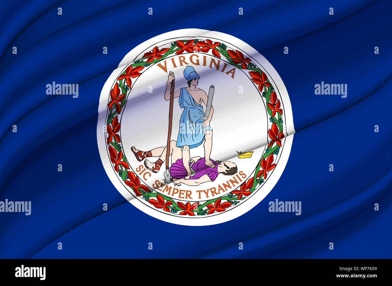 Virginia waving flag illustration. US states. Perfect for background ...