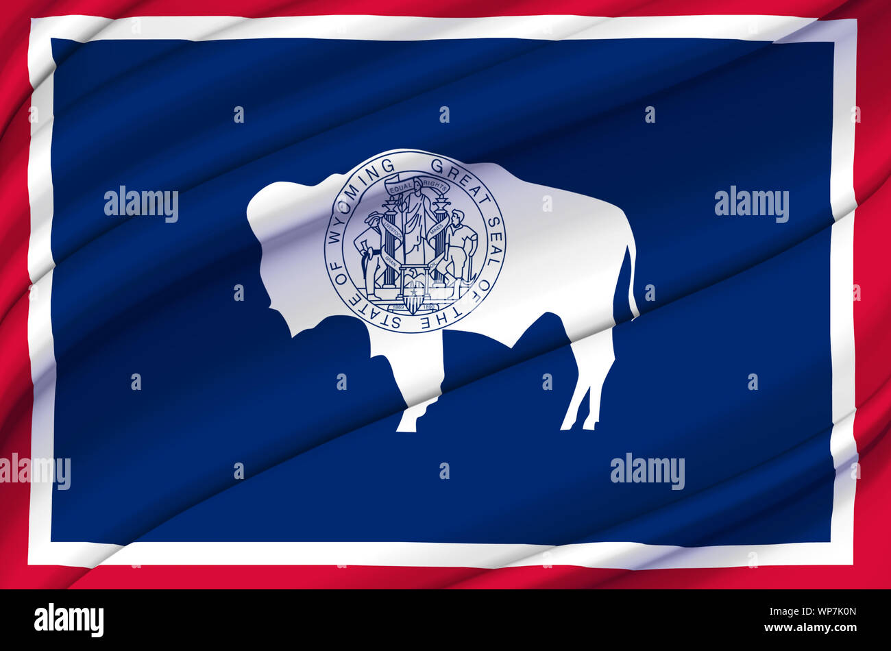 Wyoming waving flag illustration. US states. Perfect for background and ...