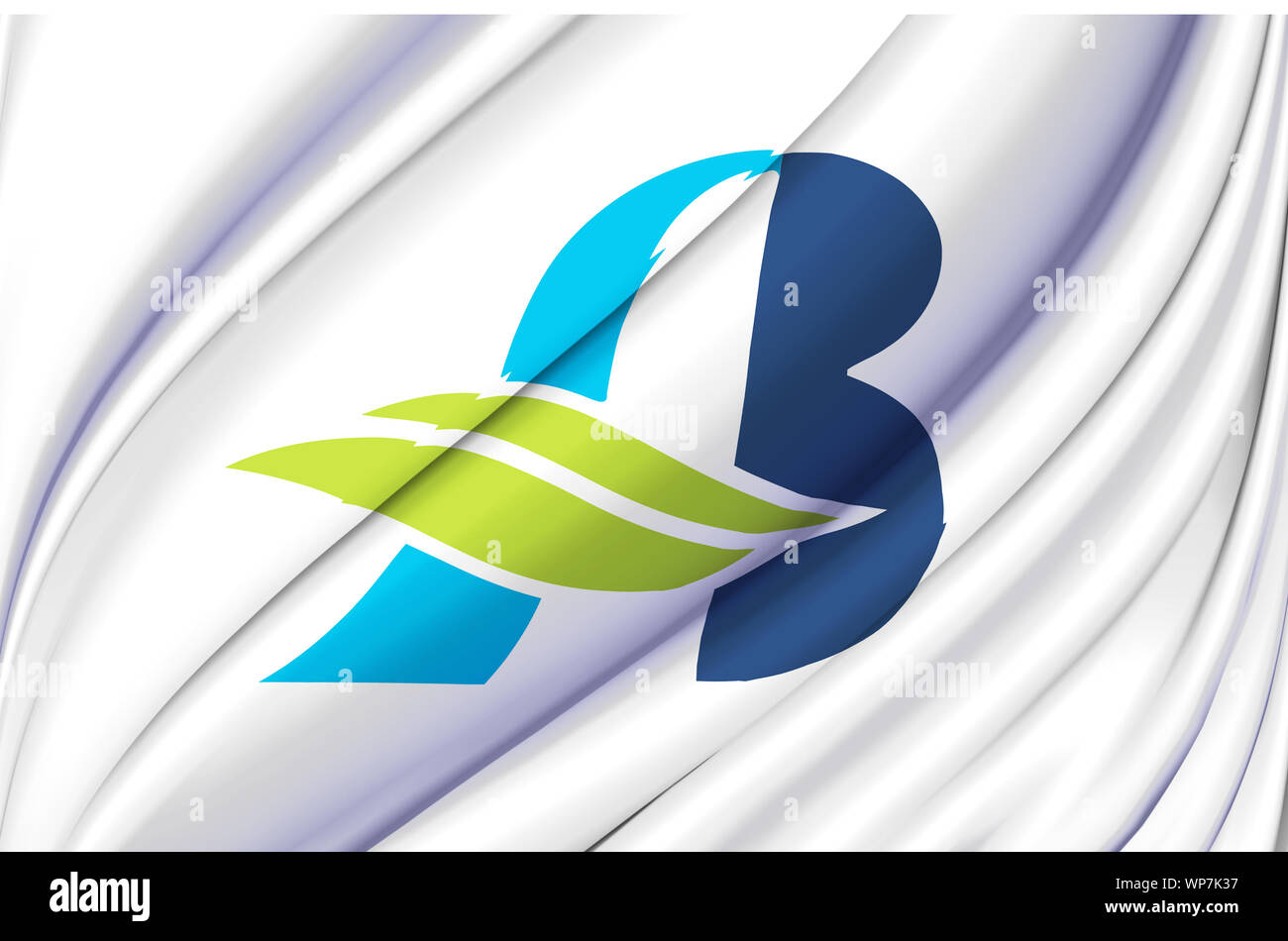 Abira waving flag illustration. Regions of Japan. Perfect for ...