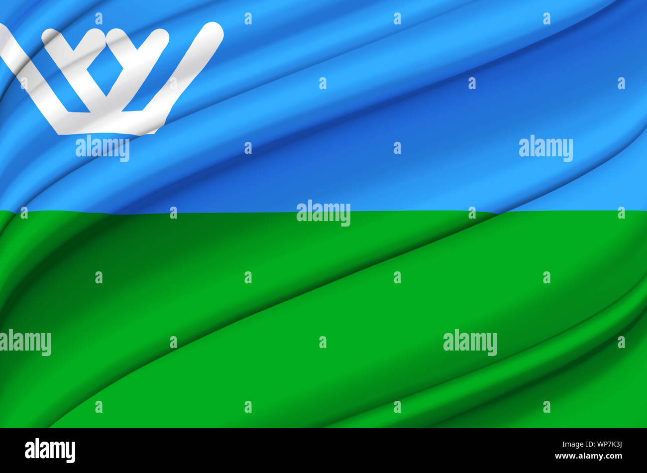 Yugra waving flag illustration. Regions of Russia. Perfect for ...