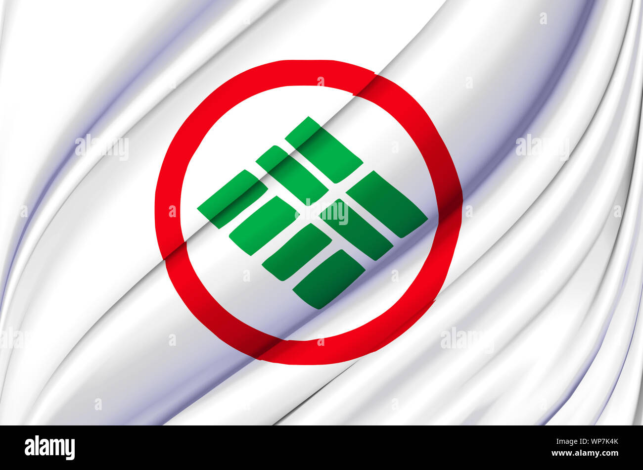 Akaigawa waving flag illustration. Regions of Japan. Perfect for ...